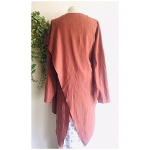 Vintage | Jackets & Coats | Vintage Burnt Orange Layered Flowy Jacket ...